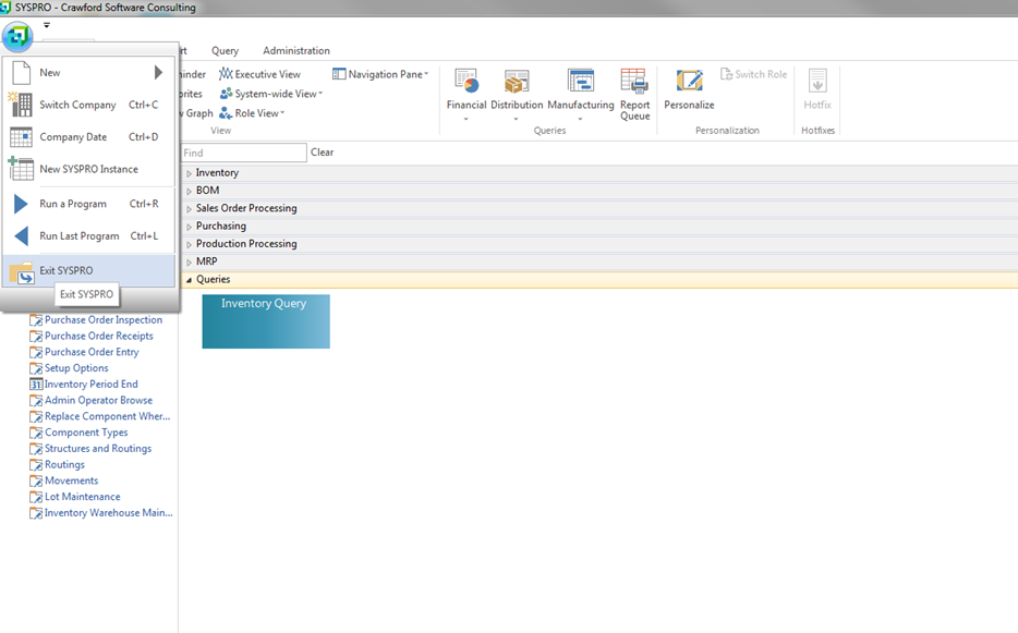 Creating Favorites in SYSPRO | Crawford Software